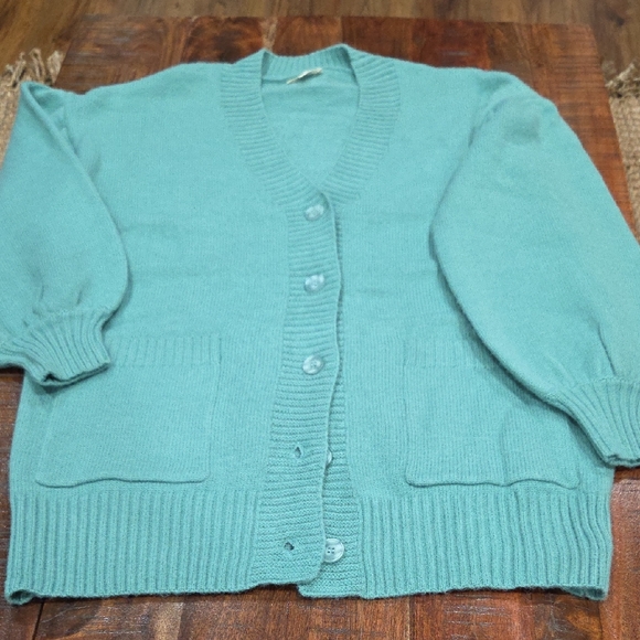 eesome | Sweaters | Eesome Seafoam Green Poofy Cardigan Sweater Size Ml ...